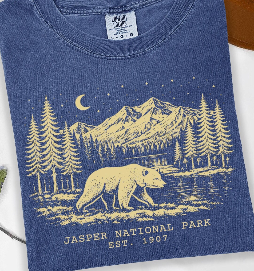 Jasper National Park Bear at Night Comfort Colors® Tshirt, Alberta ...