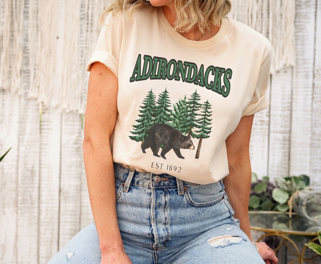 Adirondacks Bear Shirt, Upstate New York Hiking Tee - Etsy