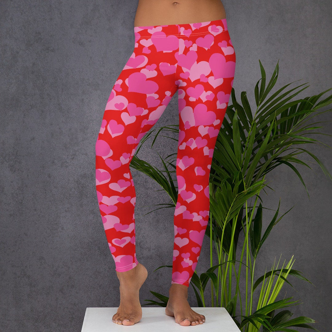 Rote Herz Leggings Valentinstag Yoga Hose Valentinshose Etsy De