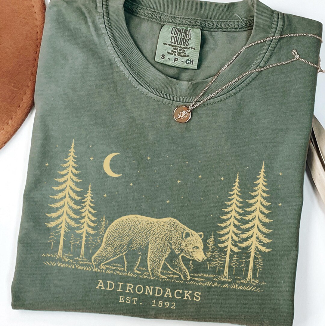 Adirondacks State Park Bear at Night Comfort Colors® T-shirt, Upstate ...