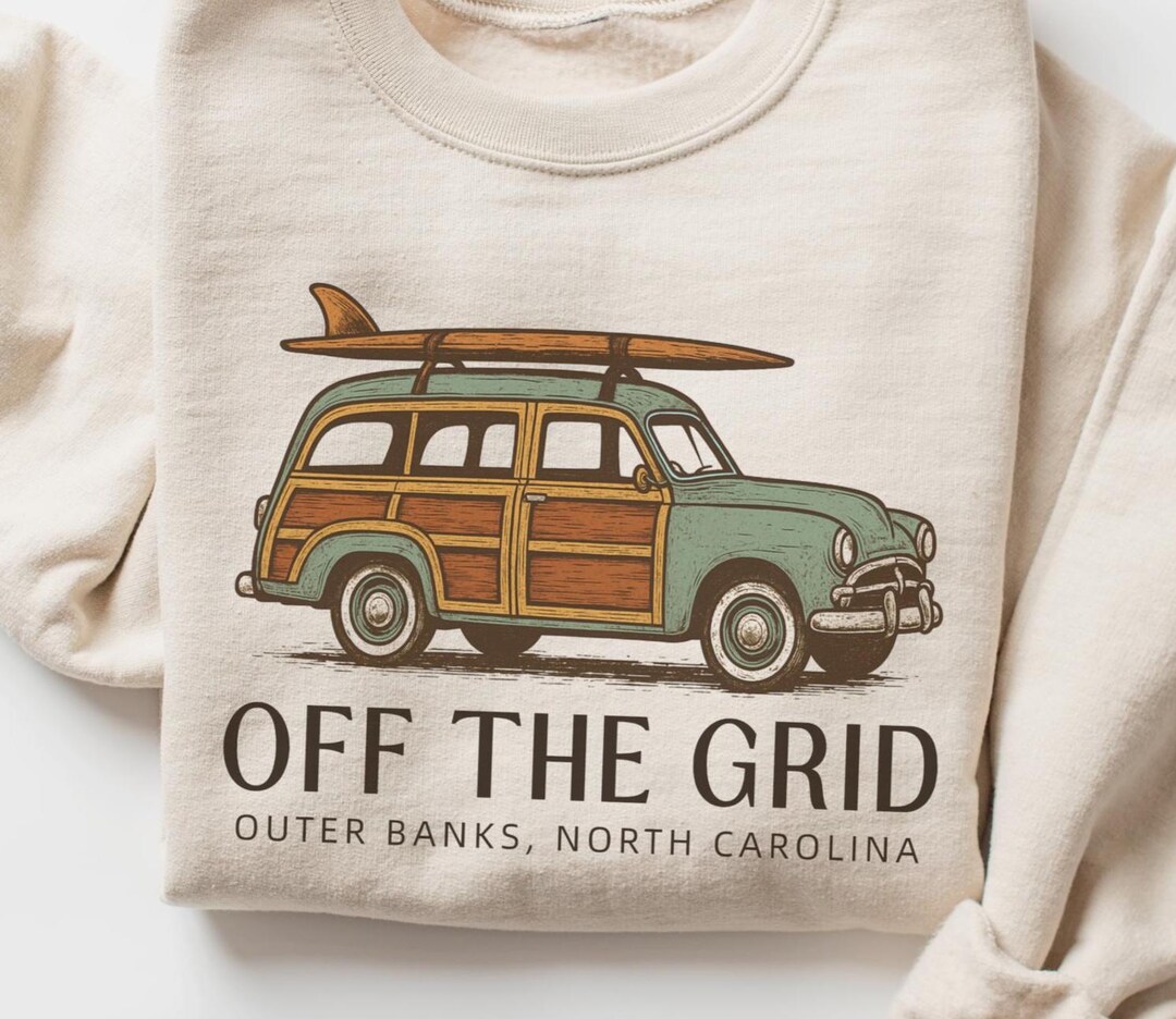 Outer Banks North Carolina Retro Beach Crewneck Sweatshirt Gift ...