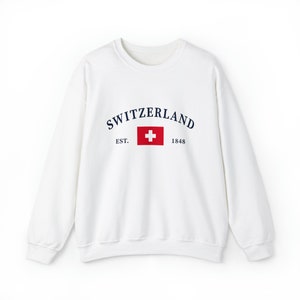 Swiss Flag Crewneck Sweatshirt: Switzerland Souvenir Gift - Etsy