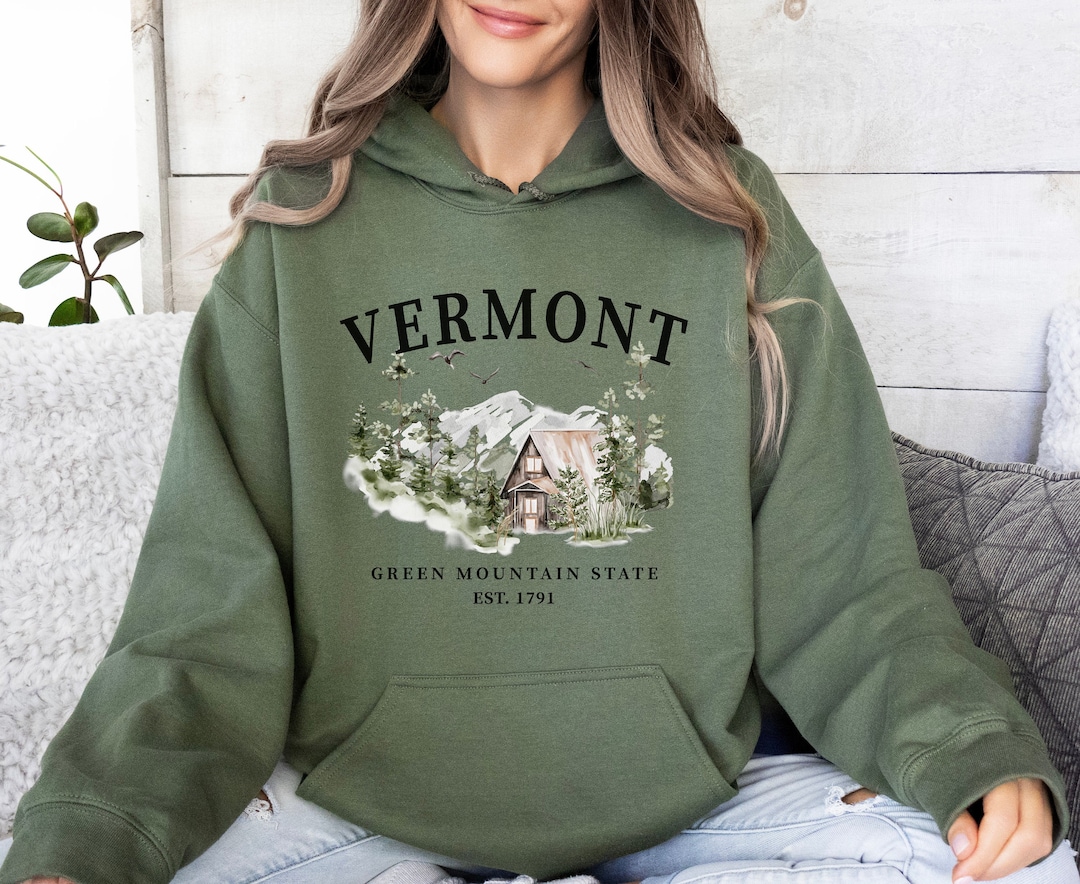 Unisex Vermont Green Mountain State Hoodie Hooded Sweatshirt, Vermont ...