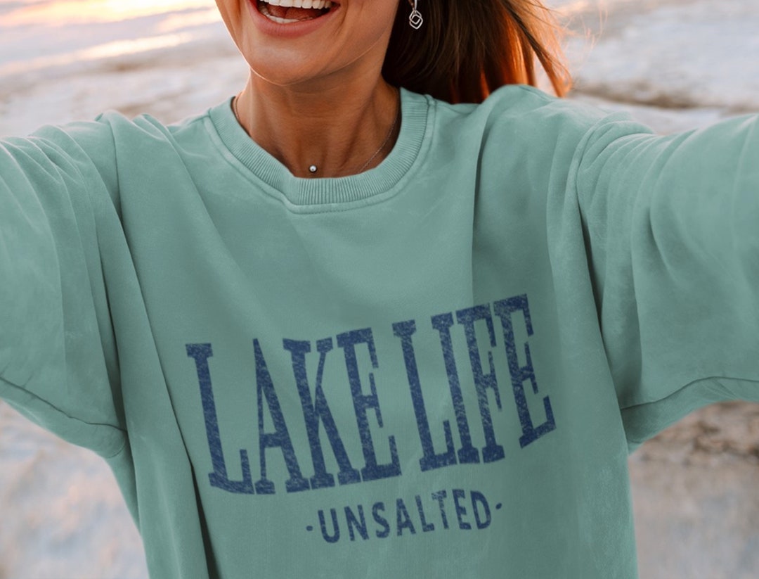 Lake Life Unsalted Beach Crewneck Sweatshirt, Unisex Comfort Colors ...