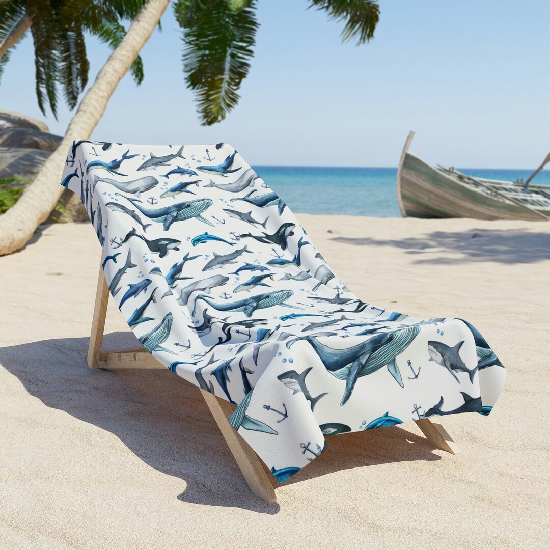 Whale Orca Lover Beach Towel Gift, Soft Heavyweight Oversized Beach ...