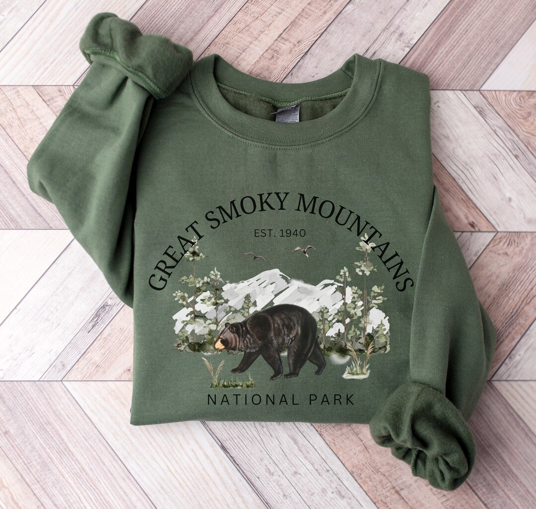 Great Smoky Mountains National Park Crewneck Sweatshirt, Unisex Tennessee Hiking Pullover Gift ...
