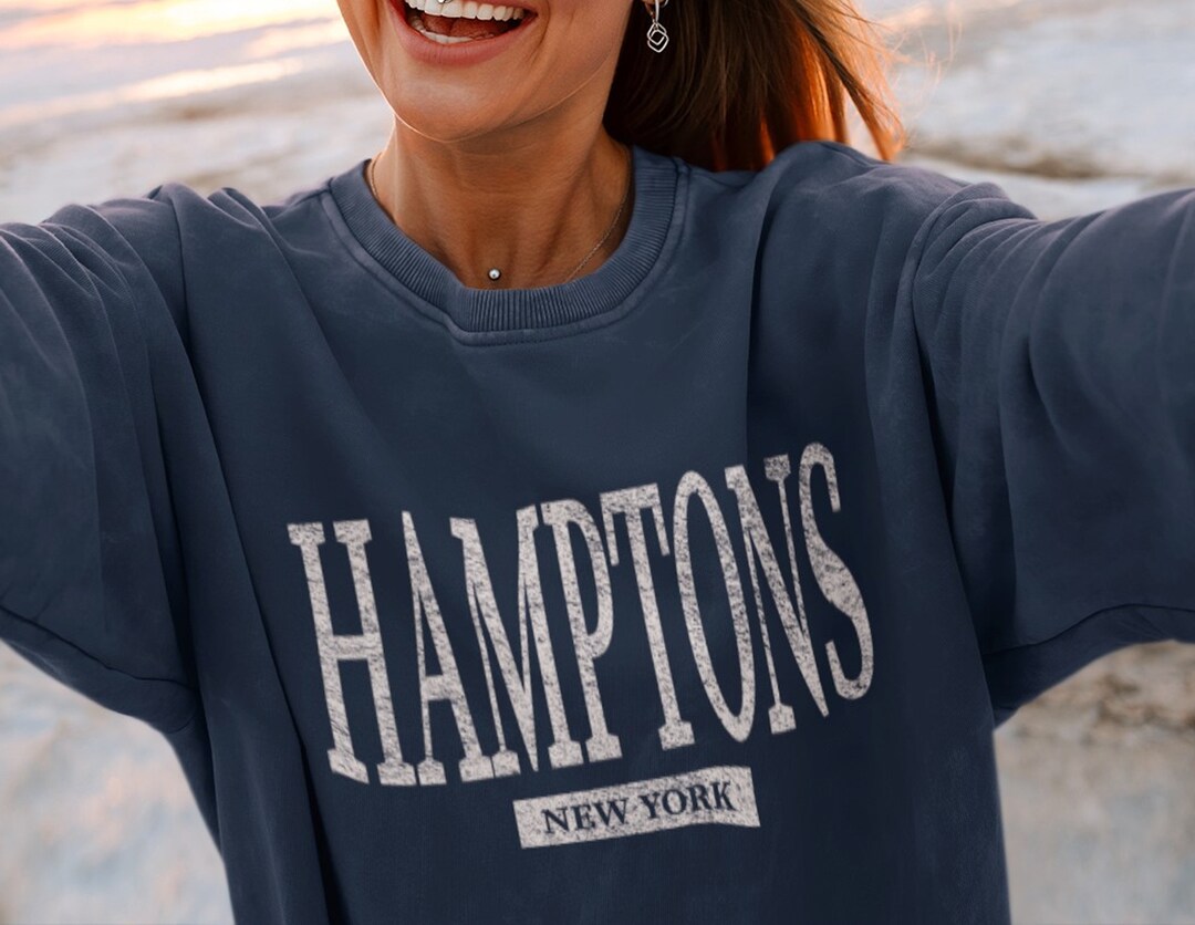 Hamptons New York Sweatshirt, Womens Long Island Shirt, Hamptons Beach ...