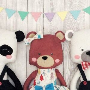 Dress up Bears Soft Toy Sewing Pattern Bundle, Panda and Teddy Bear ...