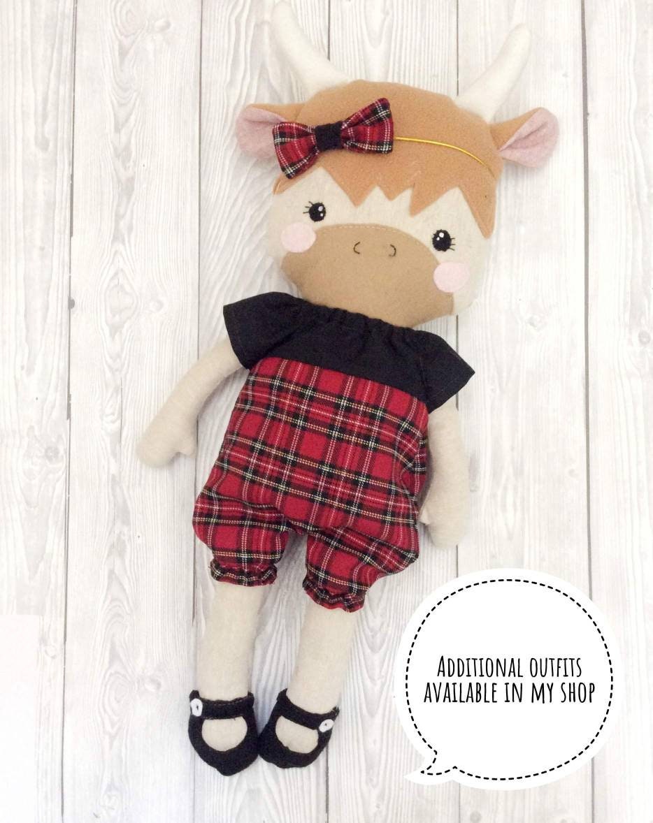 Highland Cow Doll Sewing Pattern Doll Clothing and Accessories Bundle ...