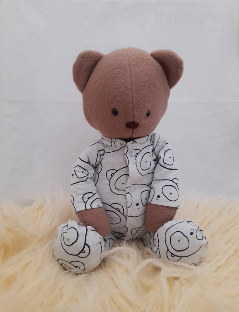 Teddy Bear Sleepsuit Sewing Pattern: Plush Doll Clothes (PDF Pattern ...