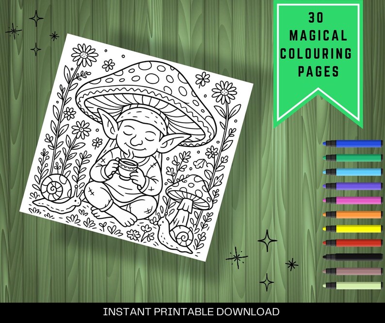 Goblincore Colouring Pages | 30 Printable Woodland Fantasy Sheets | an ...