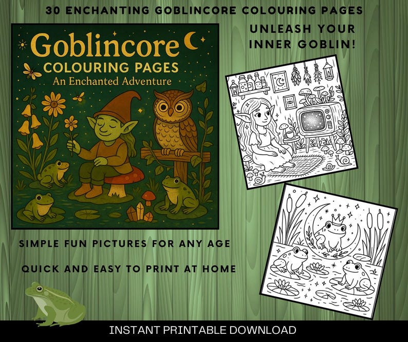 Goblincore Colouring Pages | 30 Printable Woodland Fantasy Sheets | an ...