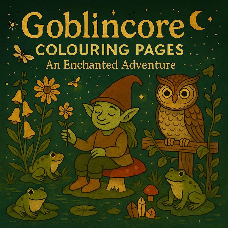 Goblincore Colouring Pages | 30 Printable Woodland Fantasy Sheets | an ...