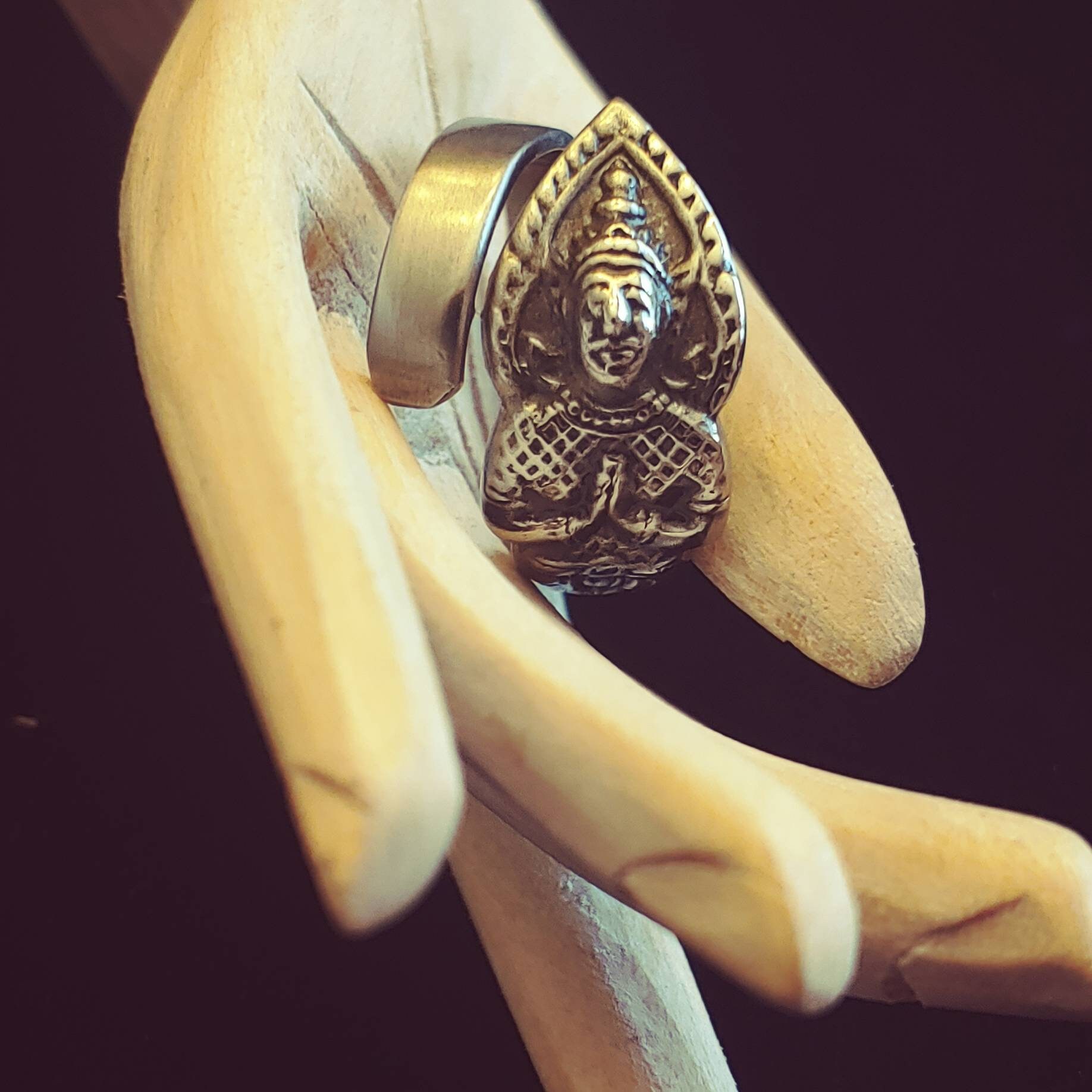 Thai Twist Spoon Ring, Buddhist Ring, Flatware Jewelry, Sterling Silver ...