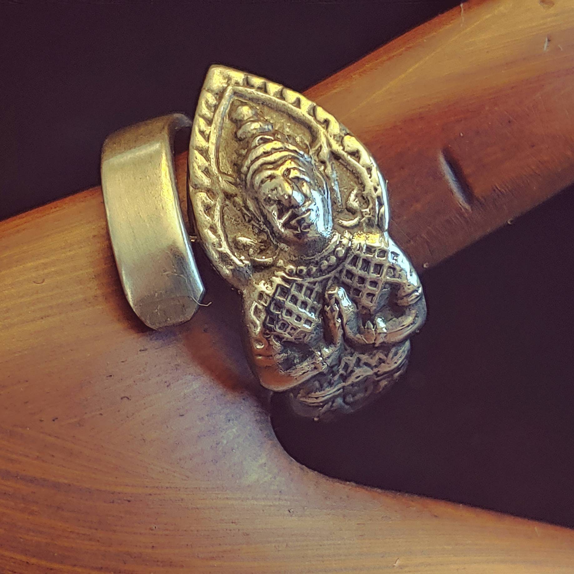 Thai Twist Spoon Ring, Buddhist Ring, Flatware Jewelry, Sterling Silver ...