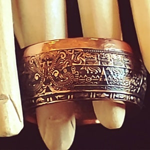 Aztec Mayan Ring, Aztec Coin Ring, Aztec Calendar, Aztec, Mayan, Copper ...