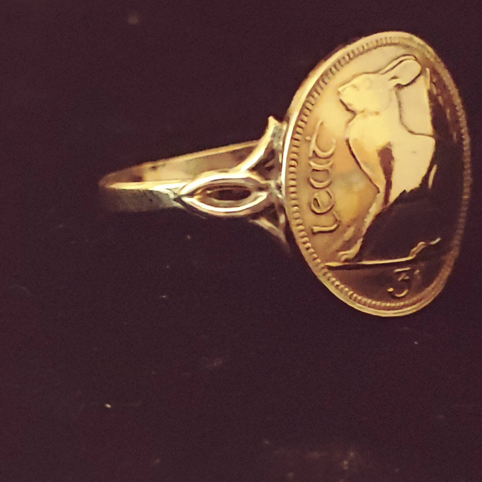 Irish Coin Ring Celtic Jewelry STERLING SILVER Band Eire - Etsy