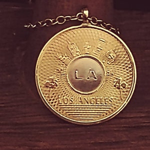 L.A. Token Pendant, 24" Chain, Lobster Claw, Los Angeles, Bus Token ...