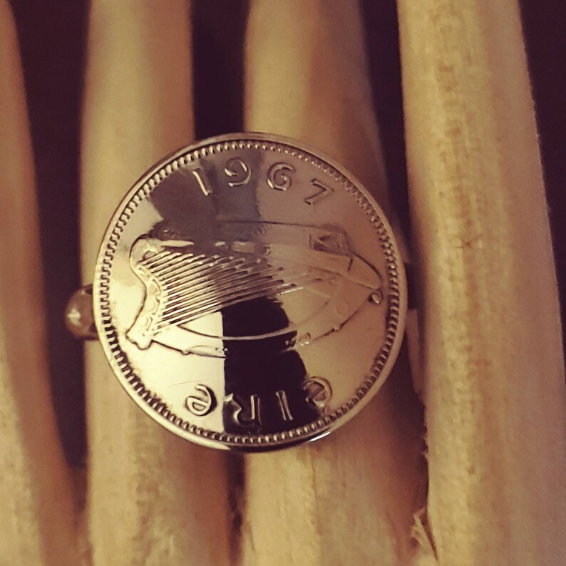 Irish Coin Ring Celtic Jewelry STERLING SILVER Band Eire - Etsy