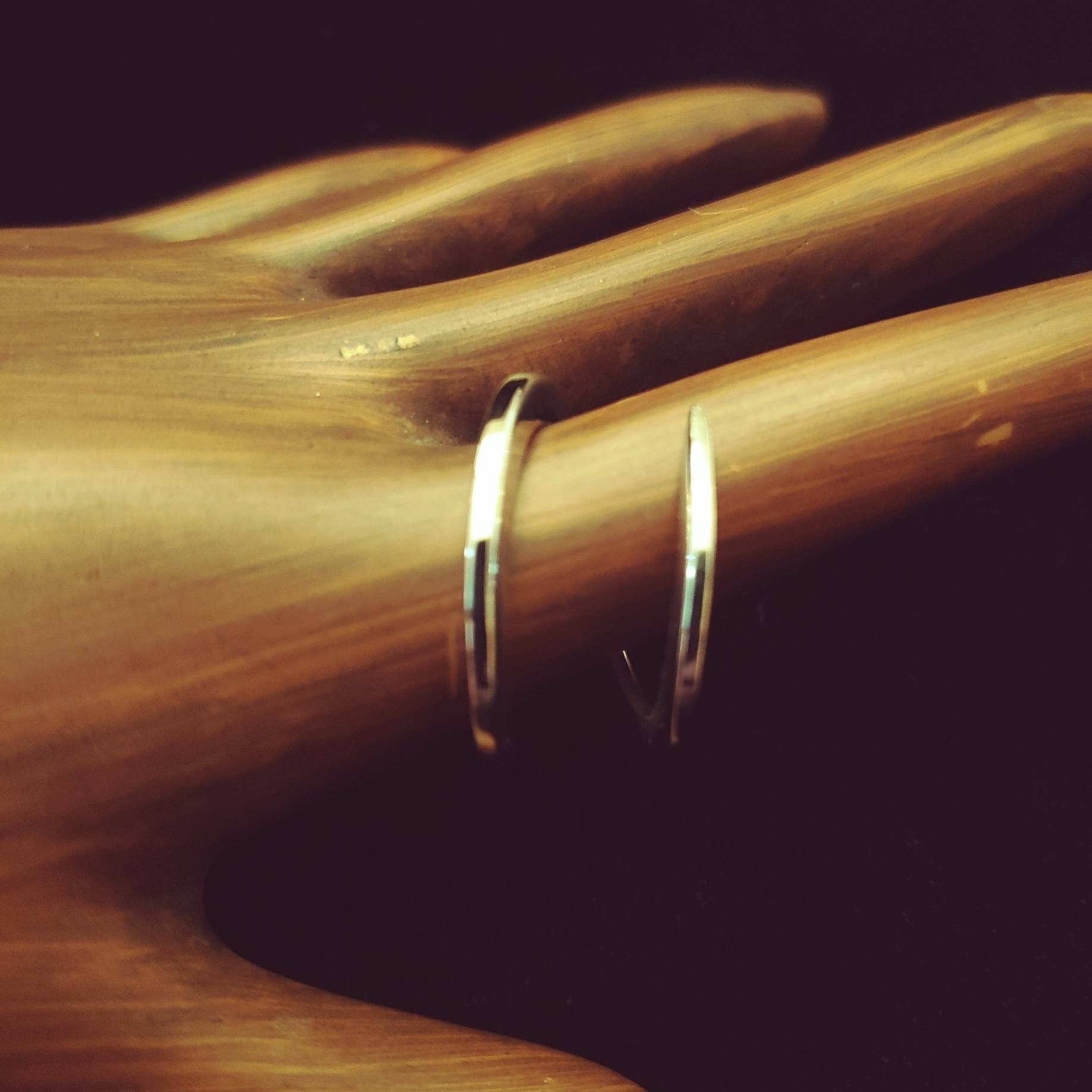 Bypass ring made from a stainless steel fork Rhodium Plated | Etsy