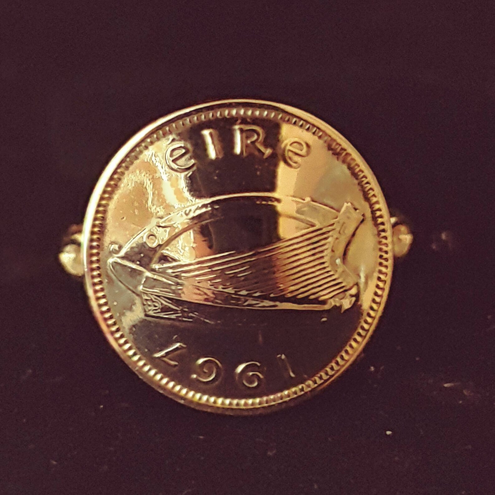 Irish Coin Ring Celtic Jewelry STERLING SILVER Band Eire - Etsy UK