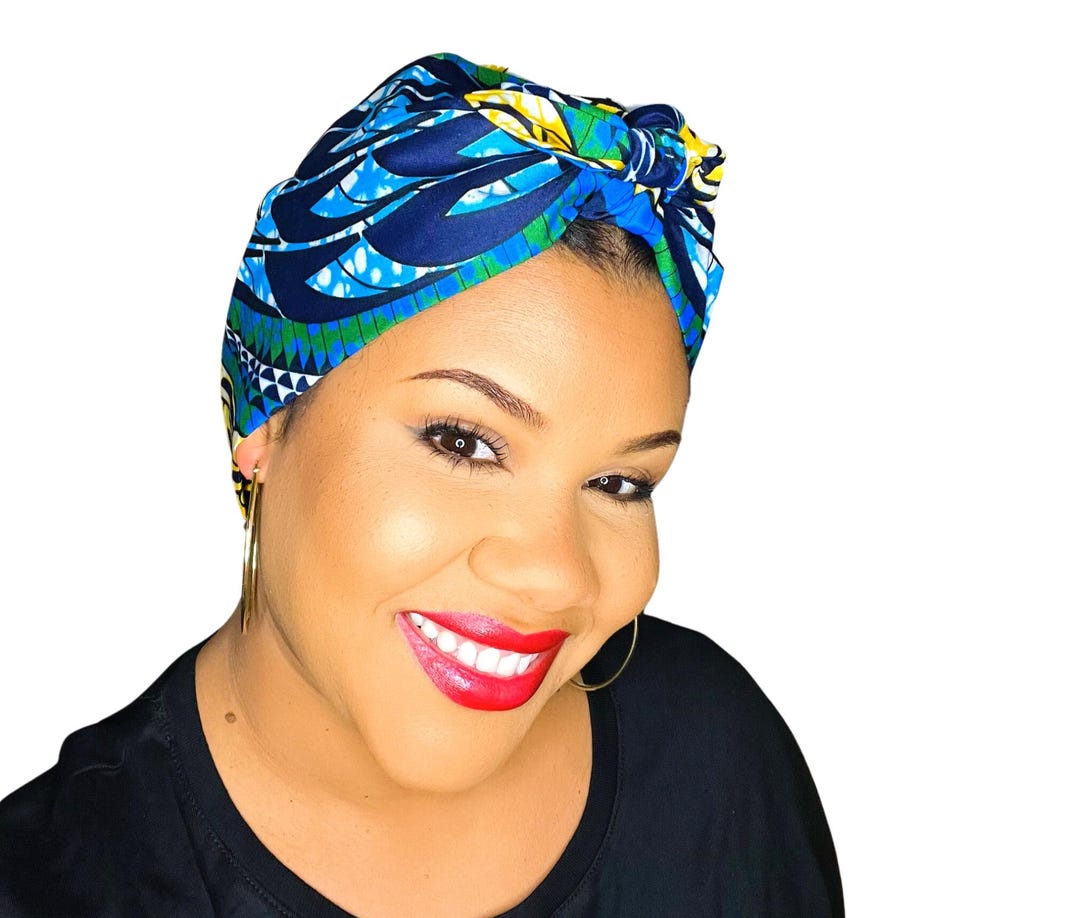 Satin-lined Pre-tied Turban: African Wax Print Head Wrap - Etsy