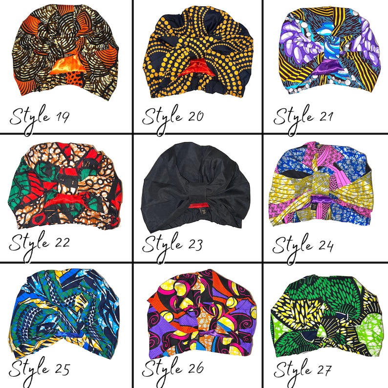 Satin-lined Pre-tied Turban: African Wax Print Head Wrap - Etsy