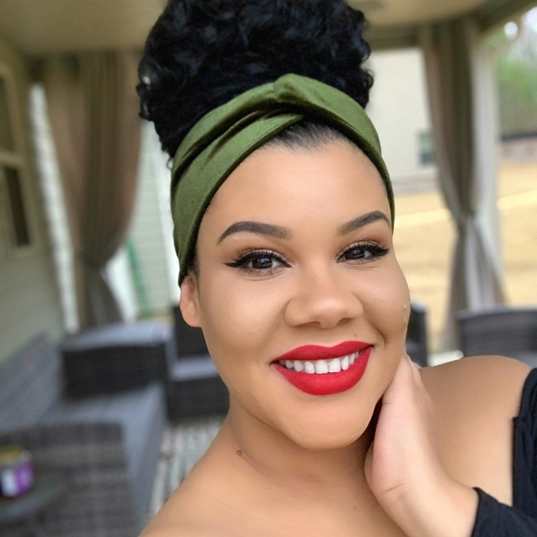Wide Velvet Headband: Turban Twist Head Wrap, Stretch Band - Etsy