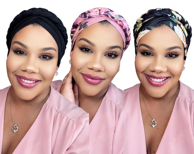 USA Rainbow +other Colors Turban Wrap -full Head Coverage for Hair Loss ...