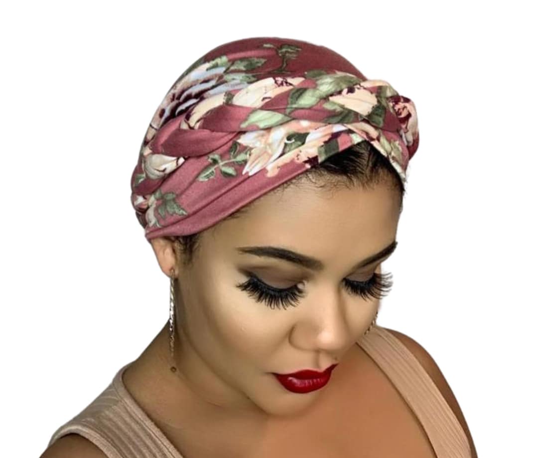 Braided Turban Headwrap: Pre-tied Full Coverage Cap With Optional Satin ...