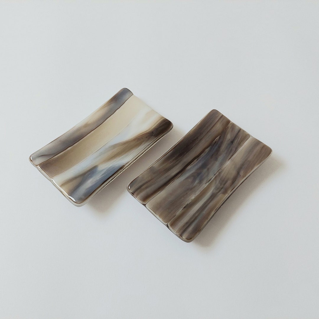 Woodland Glass Art Dish, Handmade Brown Fused Glass Soap Dish, Brown ...