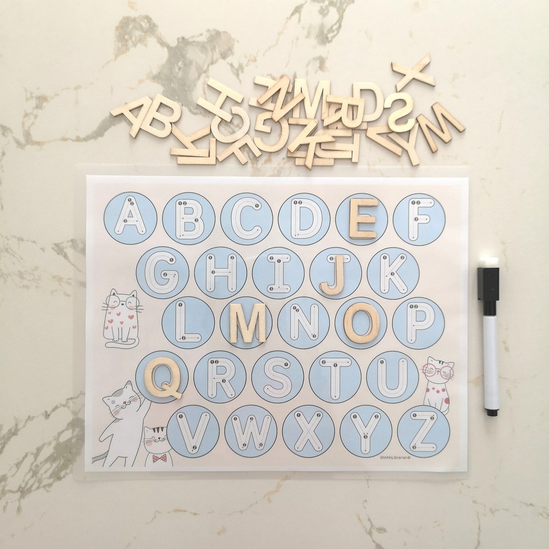 Wooden Letters and Trace & Erase Alphabet. Preschool Letter - Etsy