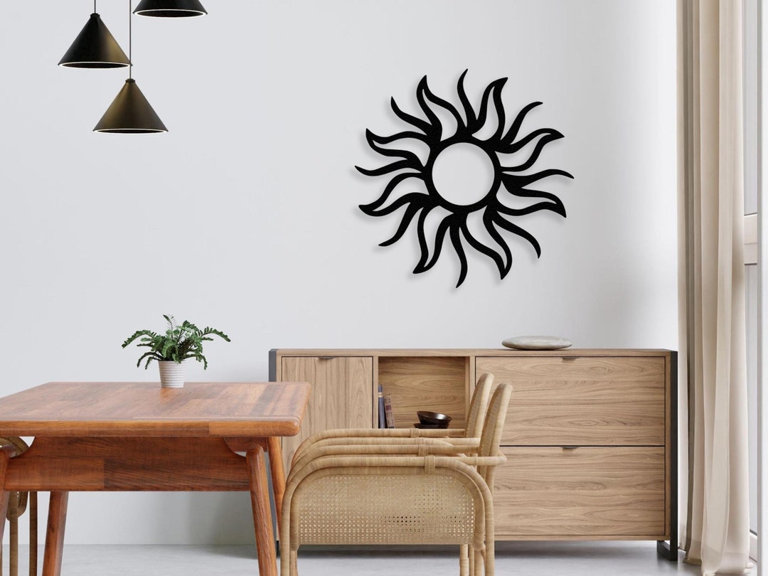 Sun Wall Art, Metal Sun Decor, Sunburst Wall Art, Abstract Sun Art ...