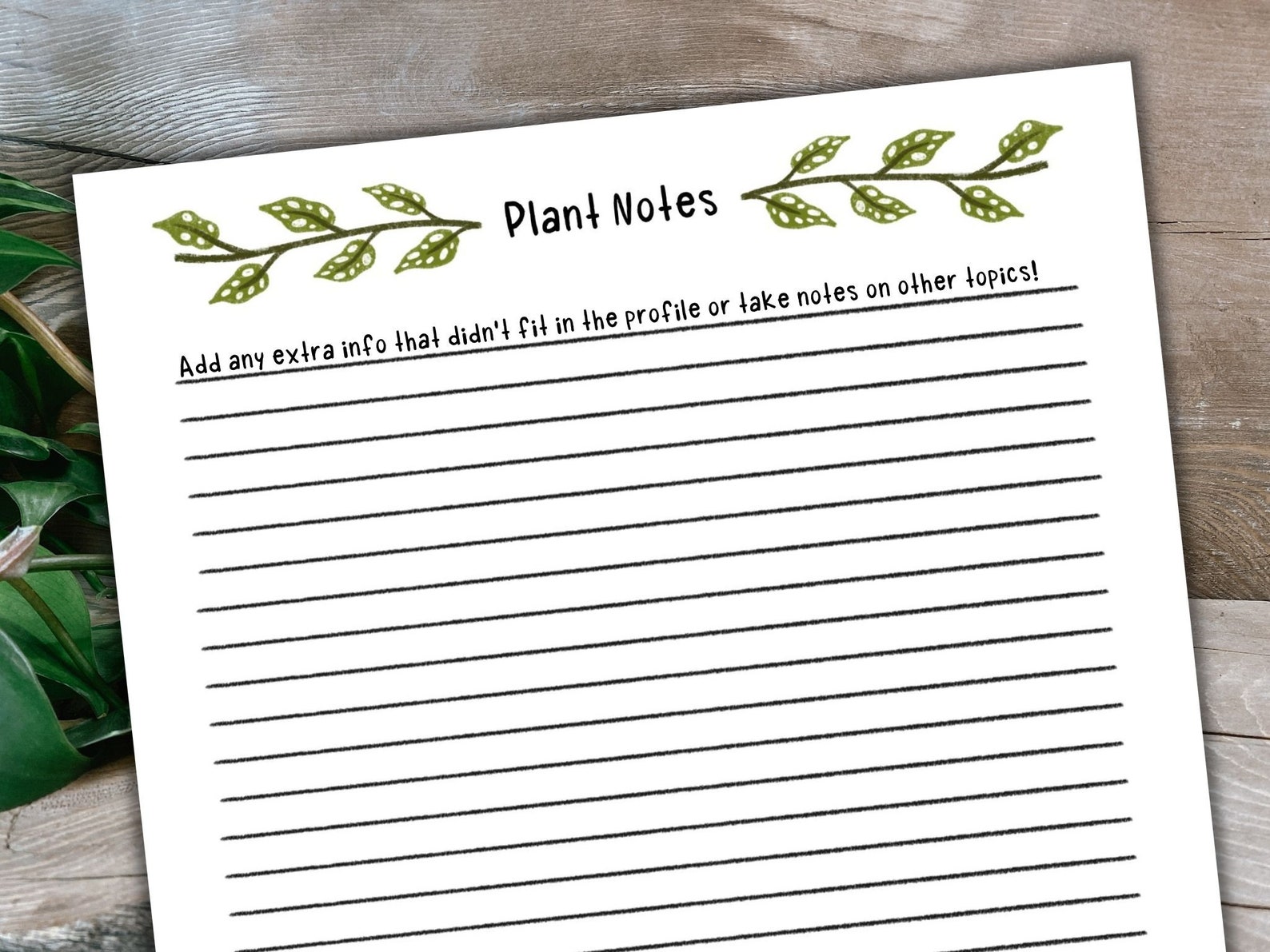Plant Care Journal Digital Download Houseplant Care Notebook - Etsy