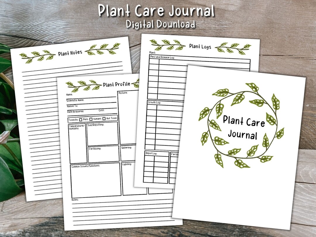 Plant Care Journal Digital Download Houseplant Care Notebook - Etsy