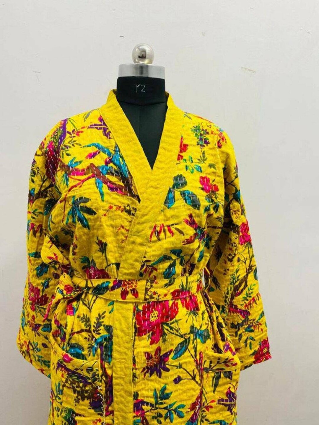Vintage Silk Sari Kantha Kimono, Robes Lover Woman Patchwork Jacket ...
