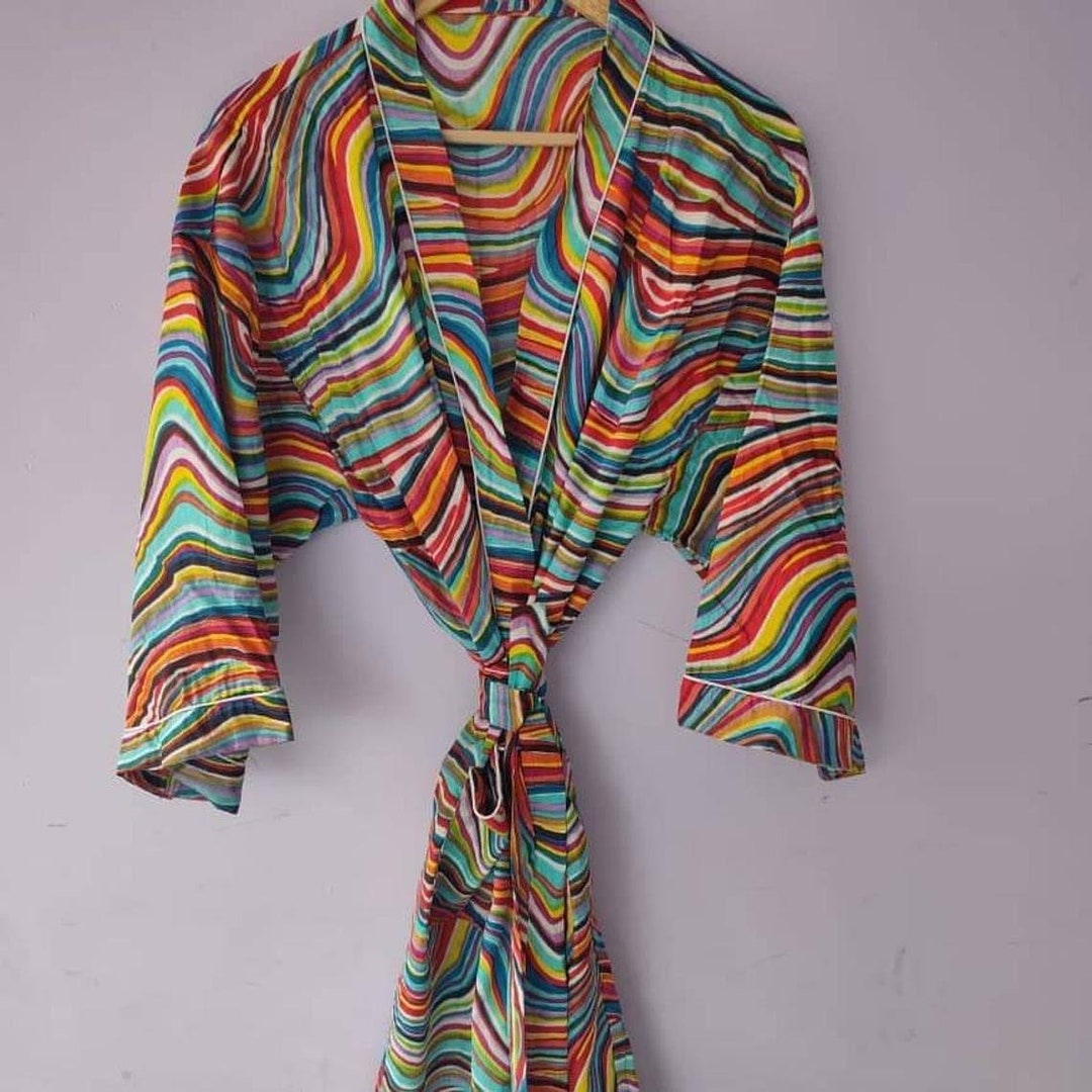 Cotton Robe, Bridesmaid Gift, Bikini Cover Up, Indian Kimono, Wrap ...