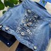 Reworked Denim Vest Denim Jacket Embroidered Vest Altered Clothing ...