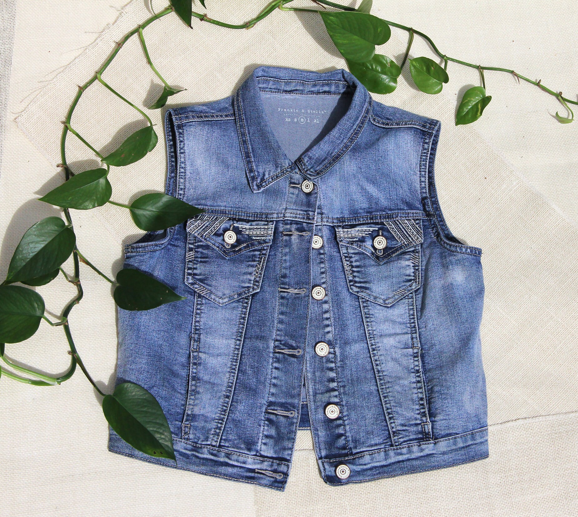 Reworked Denim Vest Denim Jacket Embroidered Vest Altered Clothing ...