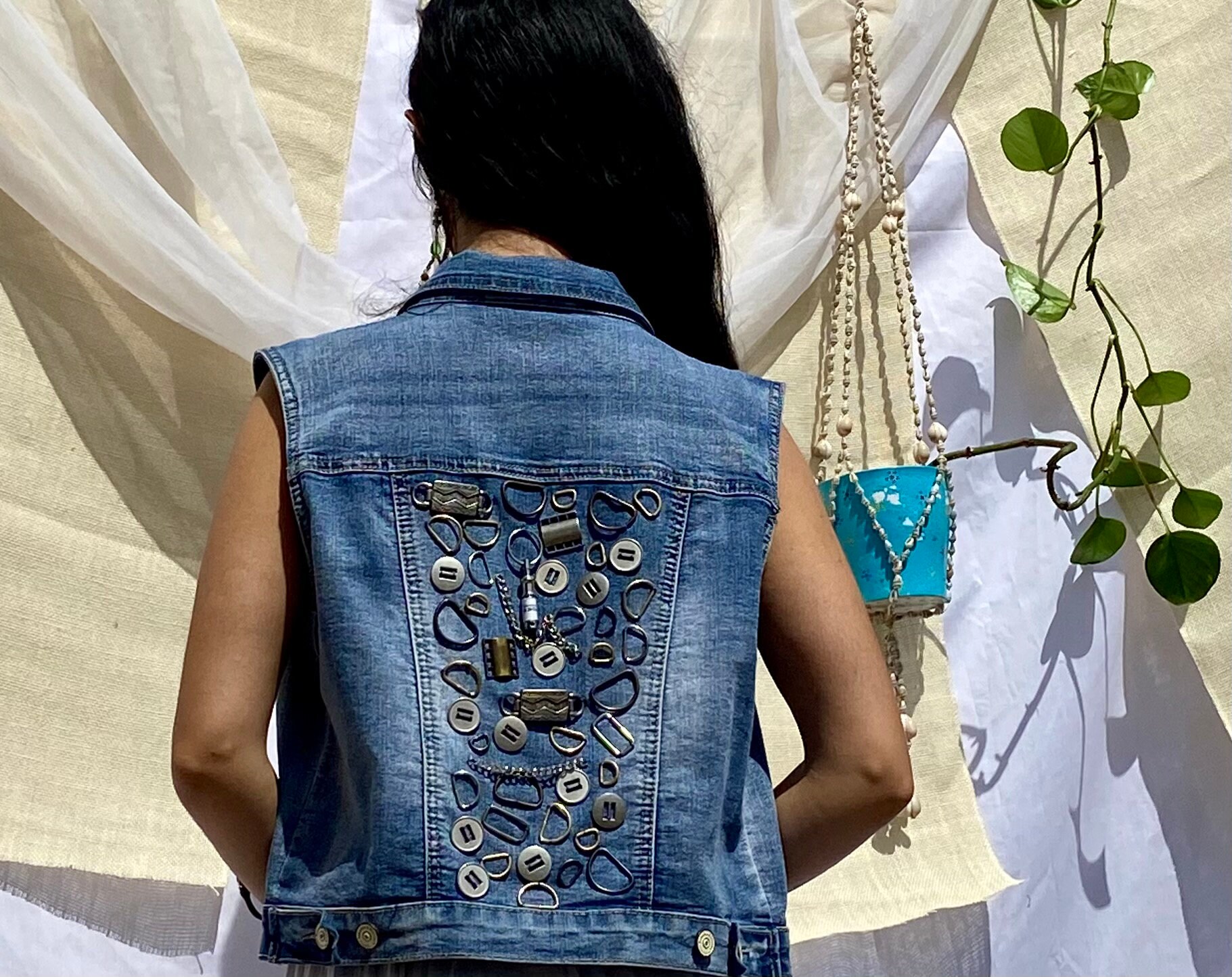 Reworked Denim Vest Denim Jacket Embroidered Vest Altered Clothing ...
