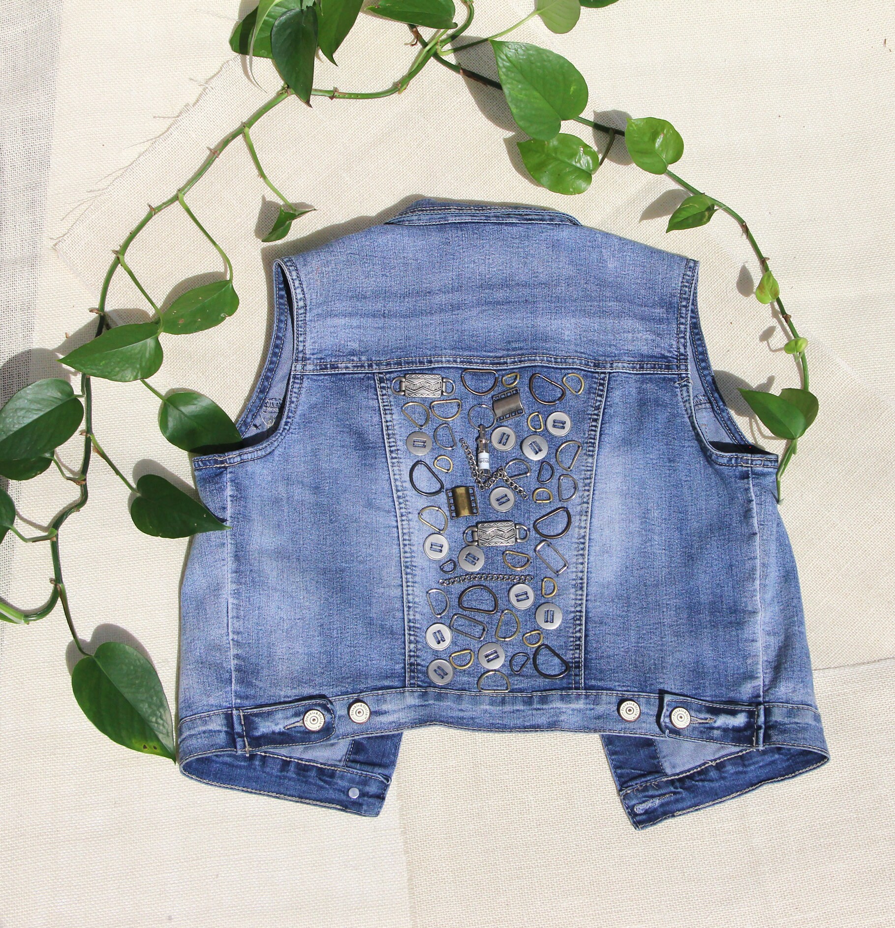Reworked Denim Vest Denim Jacket Embroidered Vest Altered Clothing ...