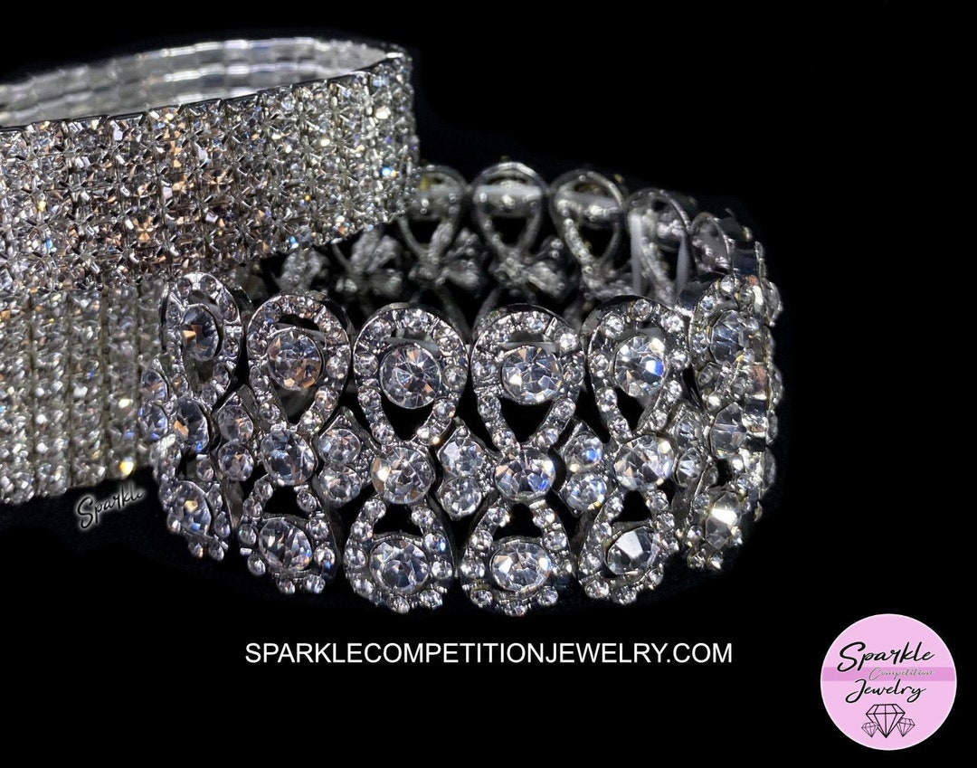 Silver Crystal Rhinestone Bracelet - Homecoming Jewelry, Wedding ...