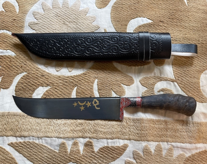 Uzbek National Knife, Chust Region, Metal Sharp Knife With Case Uzbek ...