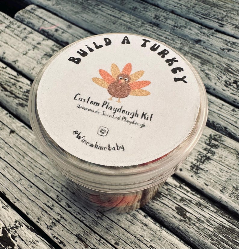 Build a Turkey Sensory Play Dough Jar - Etsy