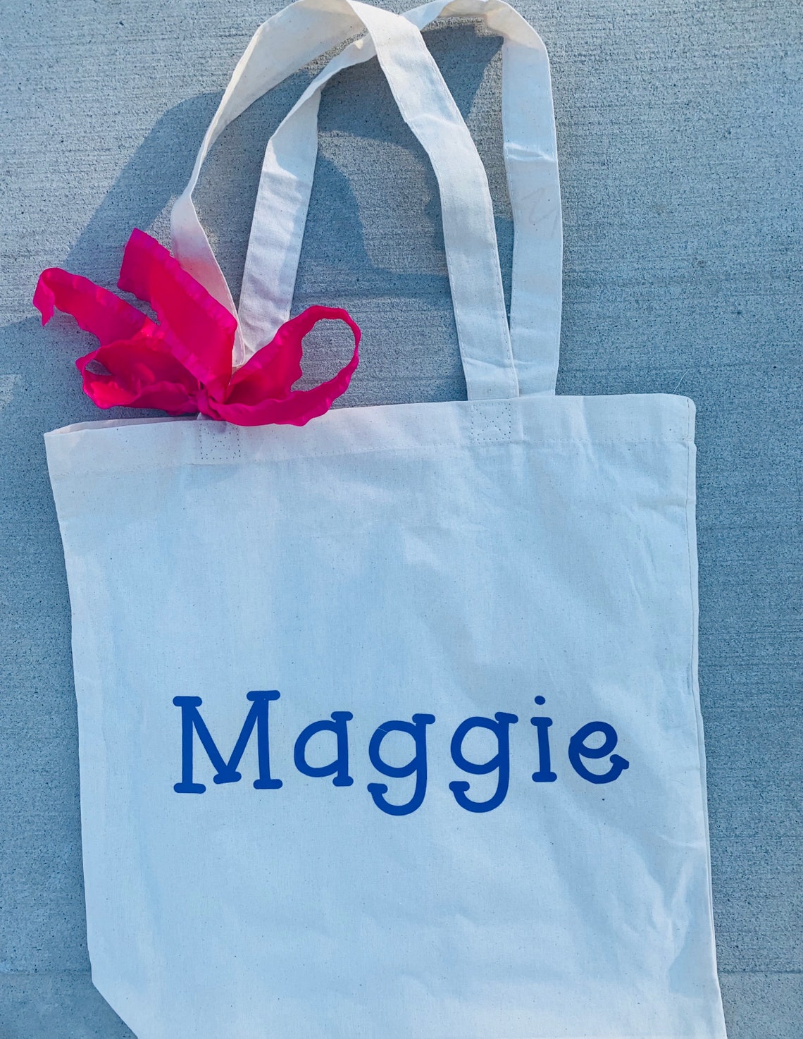 Personalized Tote Bag With Ribbon - Etsy