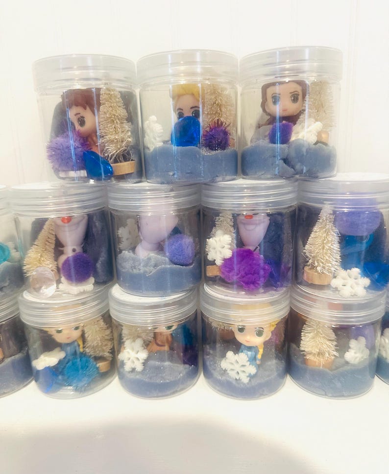 FROZEN / ELSA Play Dough Jar Party Favors - Etsy
