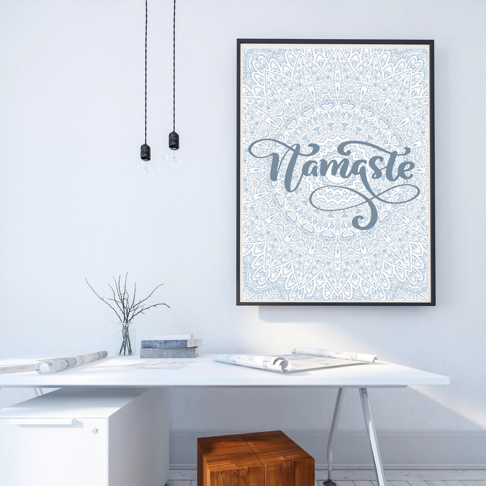 Namaste Wall Art, Home Art Decor, Yoga Printable, Living Room Art Decor ...