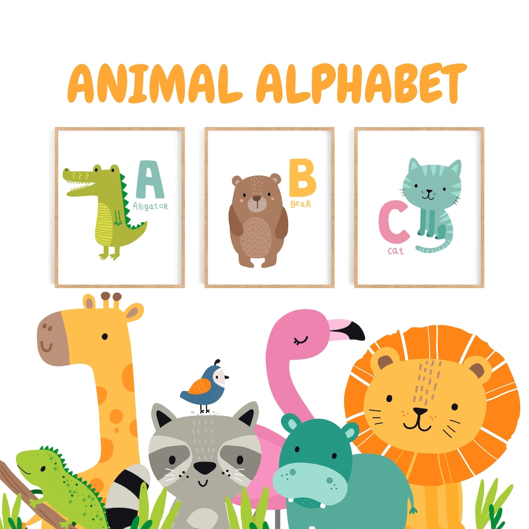 Animal Alphabet Poster, Educational Kids Playroom Decor (digital Print ...