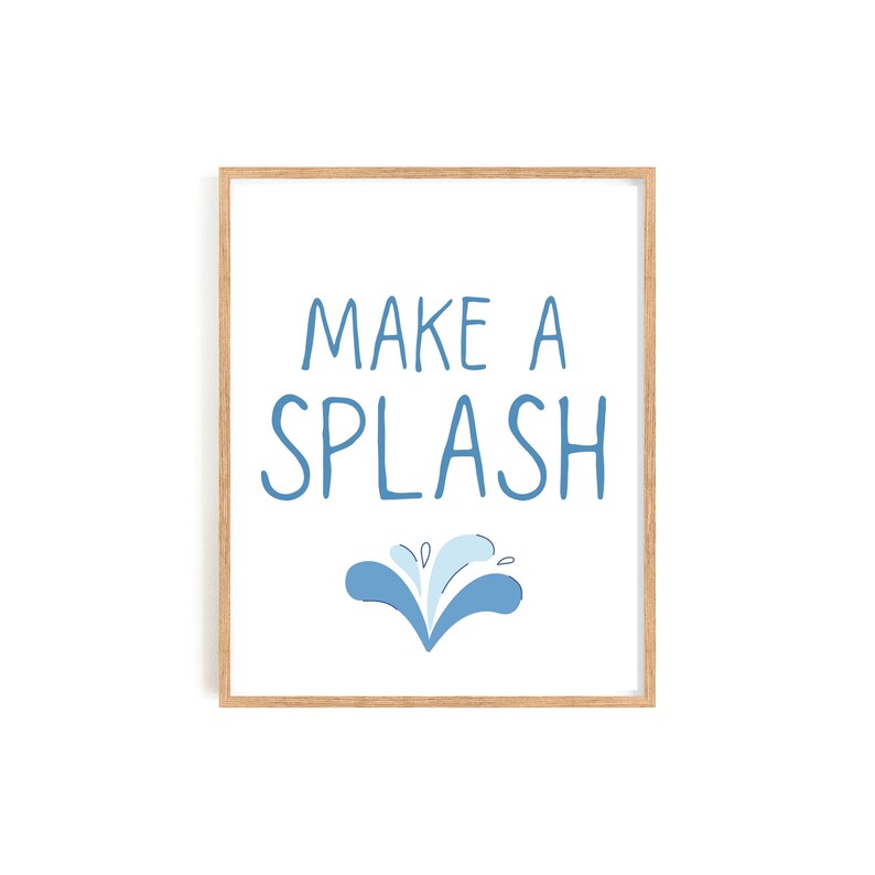 Make a Splash Whale Art, Kids Room Digital Print, Ocean Theme Wall ...