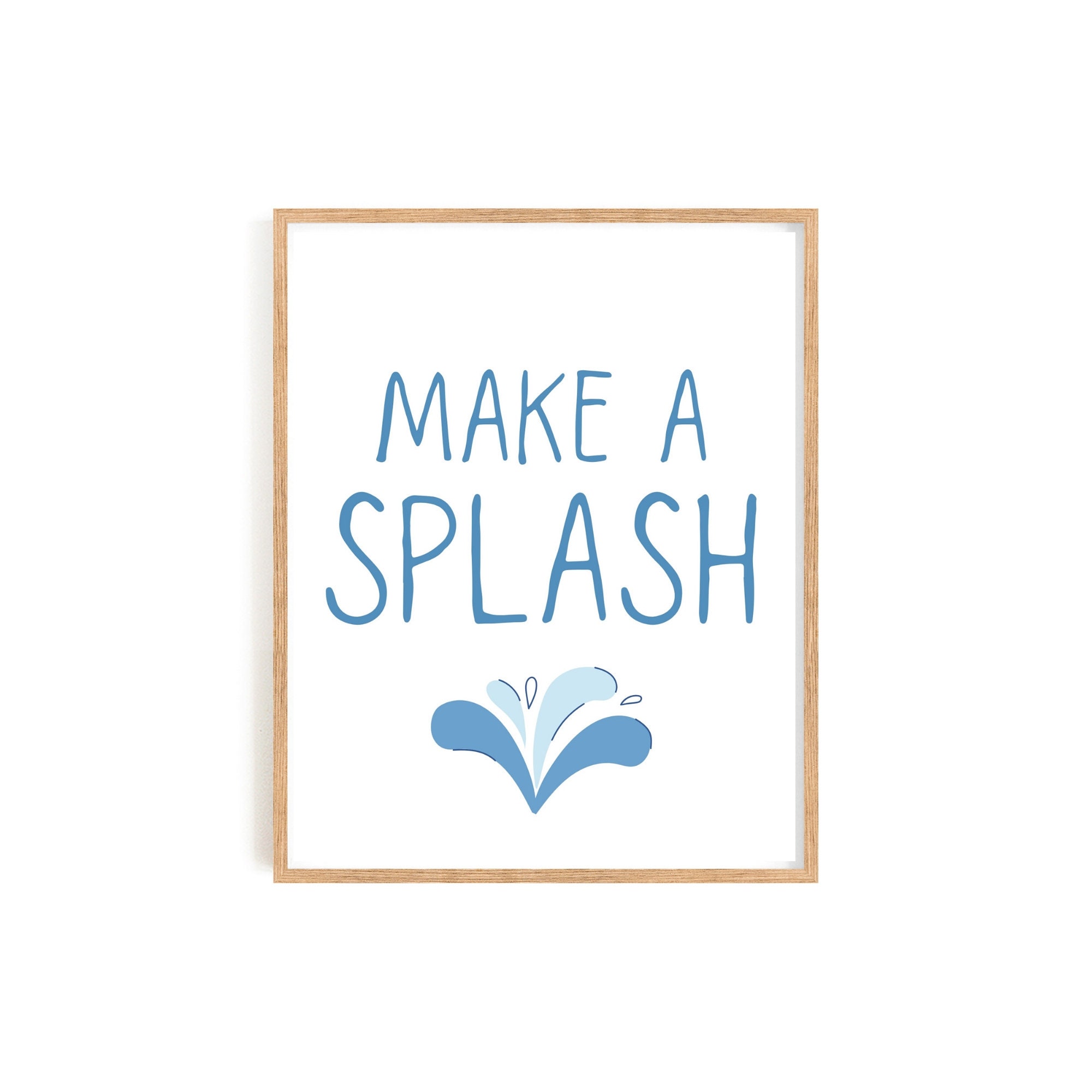 Make a Splash Whale Art, Kids Room Digital Print, Ocean Theme Wall ...